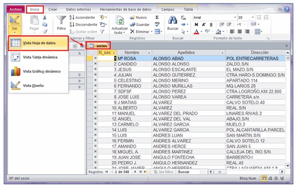 Computación para los Negocios: Utilidad de las Diferentes Vistas de Access