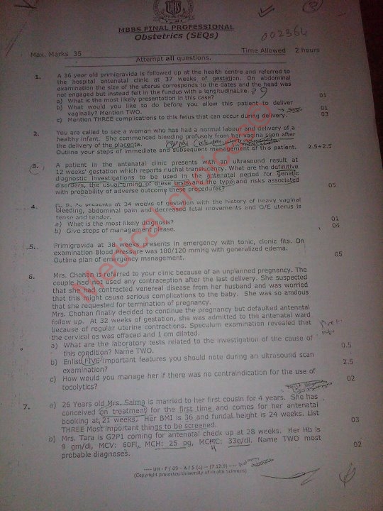 Final Year MBBS Past Papers UHS | MEDICAL CHOICES