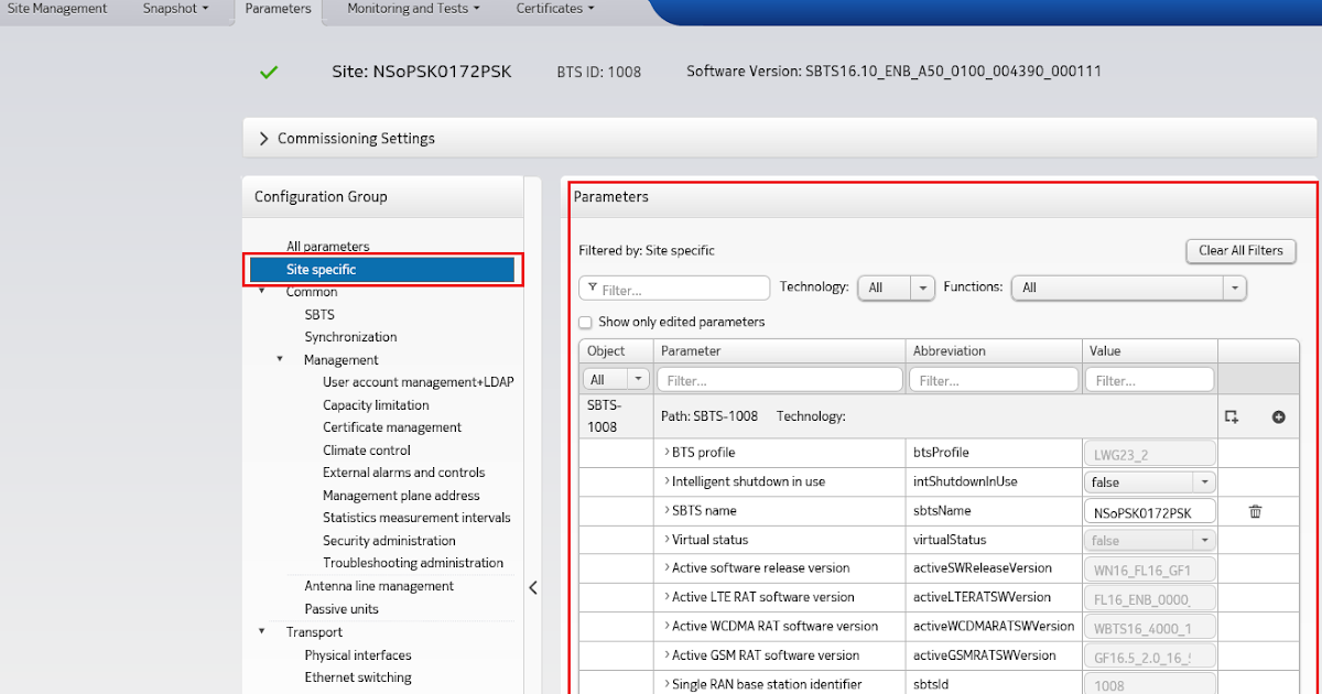 Check configuration on Nokia Single RAN in LMT