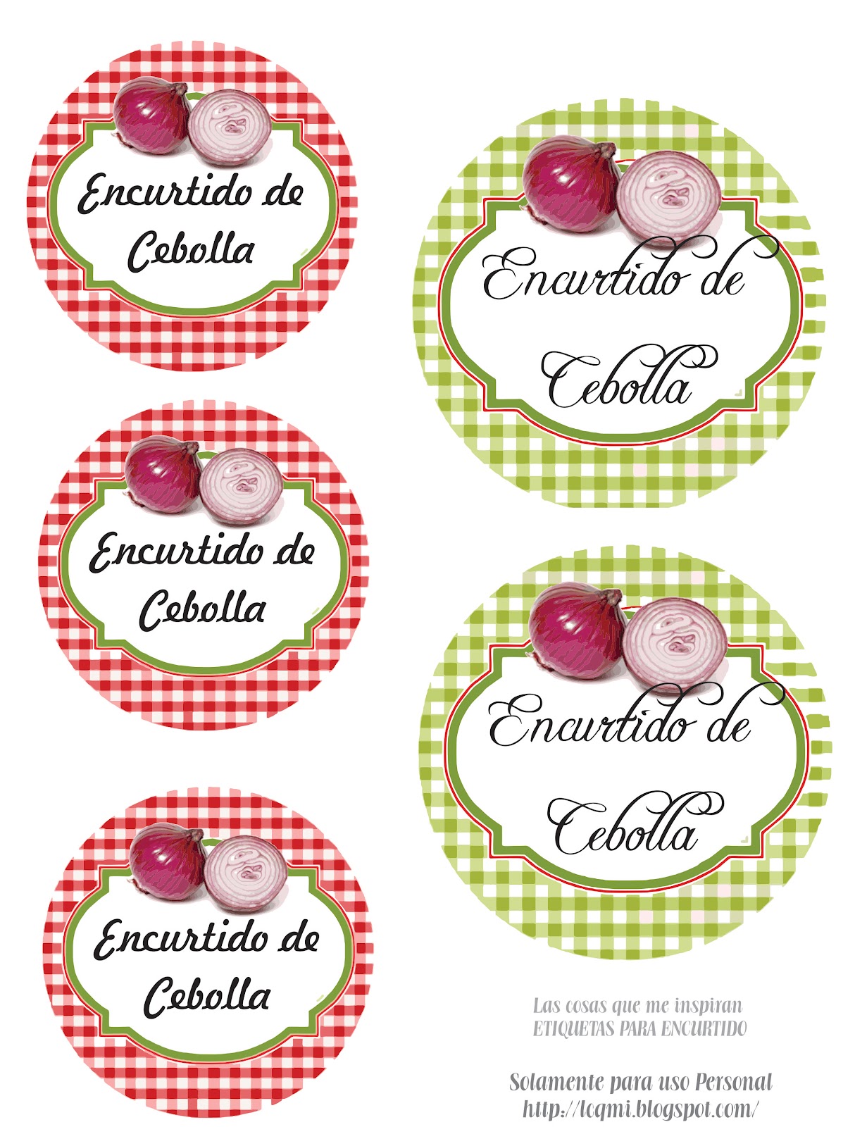 Las cosas que me Inspiran...(Lcqmi): Etiqueta para el Encurtido