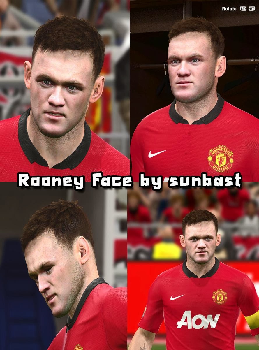 pes-modif: PES 2014 Wayne Rooney Face by sunbast