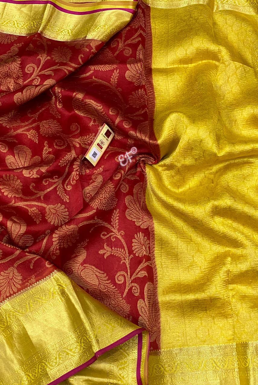 Crushed dupion pattu sarees