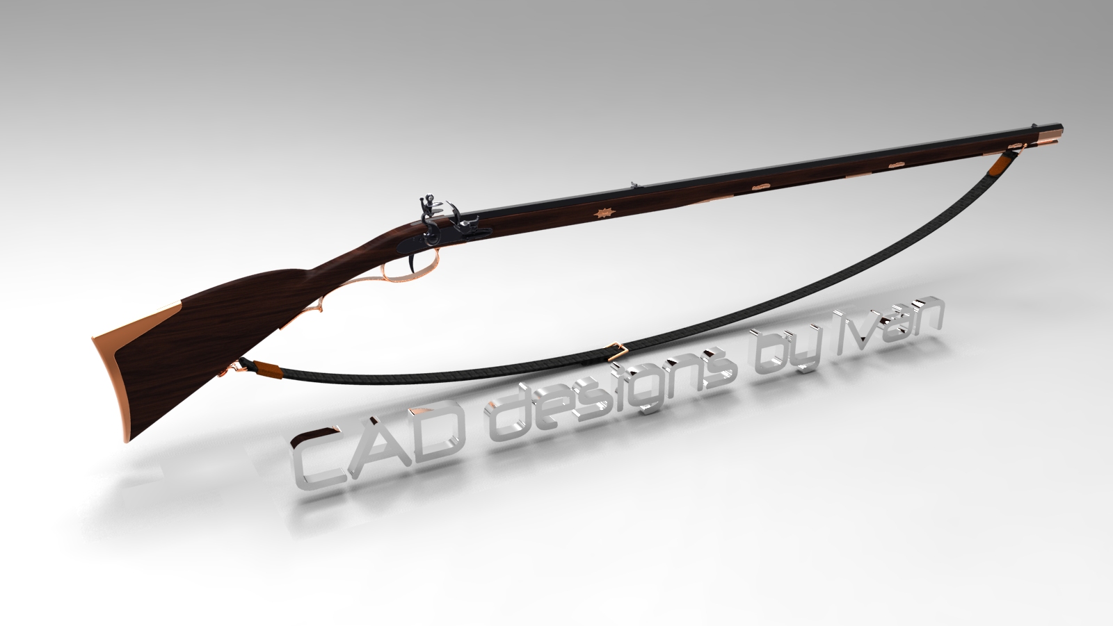 CAD designs by Ivan: Flintlock long rifle 3D model (free CAD download file)