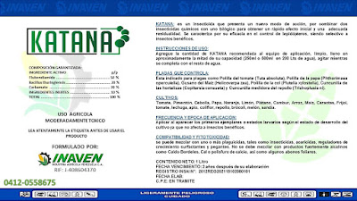 Voz Del Campo Agropecuario: KATANA - INSECTICIDA.