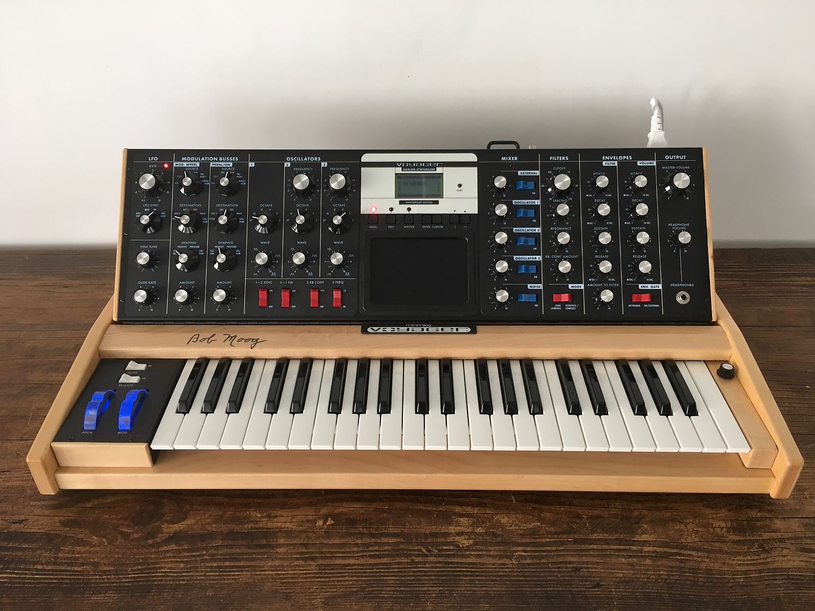 MATRIXSYNTH: Moog 50th Anniversary Minimoog Voyager Walnut *Hand Singed ...