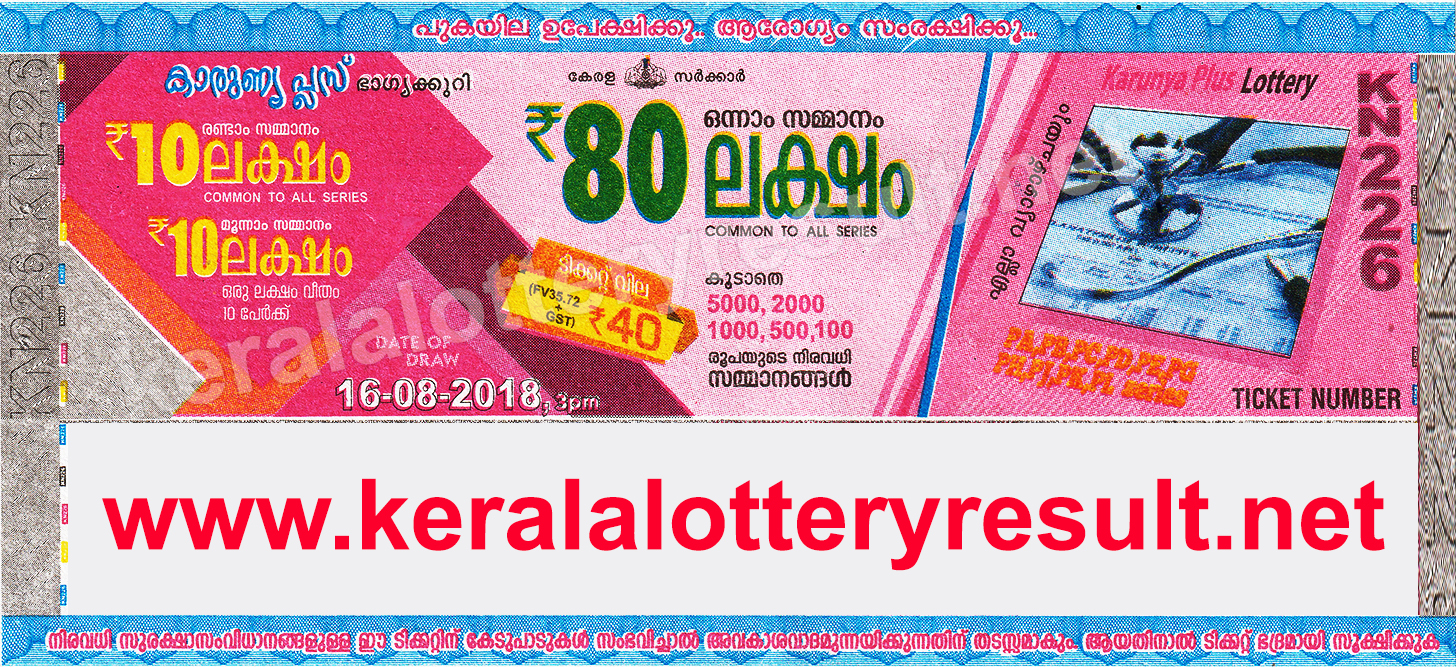 Karunya Plus Lottery KN 226 Resuts 16 8 2018 Live Kerala Lottery karunya-plus-lottery-kn-226-resuts-16-8-2018-live-kerala-lottery