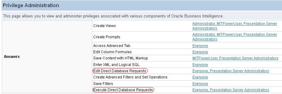 Execute Direct SQL (Direct Database Request) feature in OBIEE Execute Direct SQL (Direct Database Request) feature in OBIEE