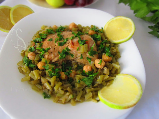 Jaj bel guernina garnina tajine de poulet au chardons