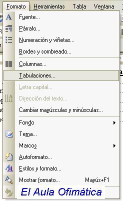 El Aula Ofimática: Uso de Tabuladores en Word