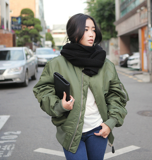 [Stylenanda] Zip Up Bomber Jacket | KSTYLICK - Latest Korean Fashion ...