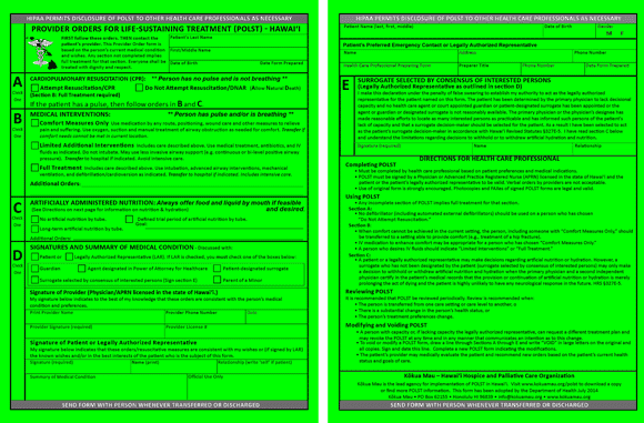 ADVANCE DIRECTIVES FOR HEALTHCARE, PART TWO: THE DANGEROUS POLST FORM