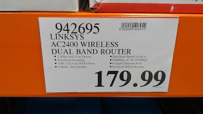 Linksys AC2400 Wireless Dual Band Gigabit Wi-Fi Router | Costco Weekender