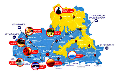Peta Lokasi Wisata Kabupaten Pacitan Lengkap | GAMBAR PETA LENGKAP|FOTO ...