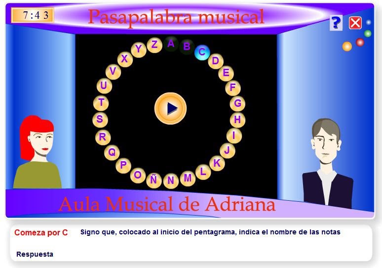 El aula musical de Adriana: Actualizado el pasapalabra musical
