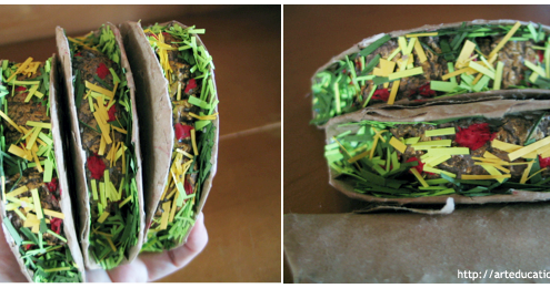 sculpt a few tacos with papier-mâché | Art Education Daily