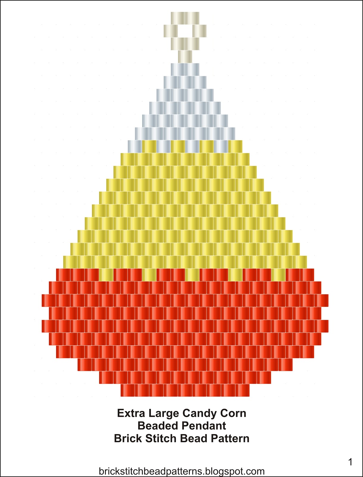 Brick Stitch Bead Patterns Journal: Extra Large Candy Corn Brick Stitch ...