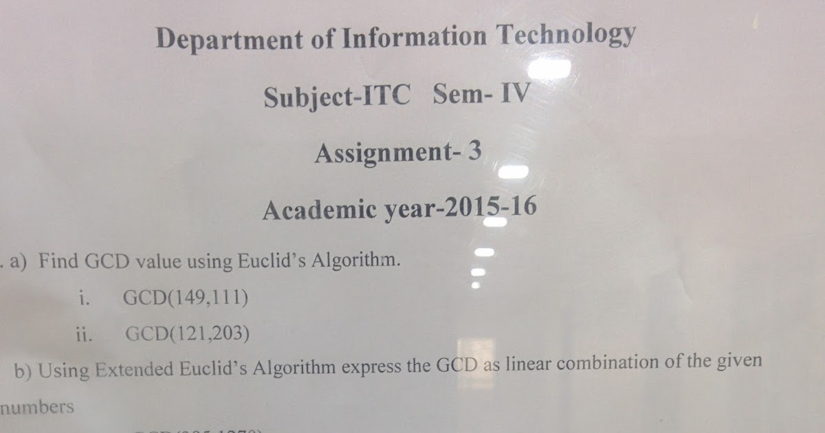 ITC - Assignment 3 (Solution) | RAIT IT (Unofficial)