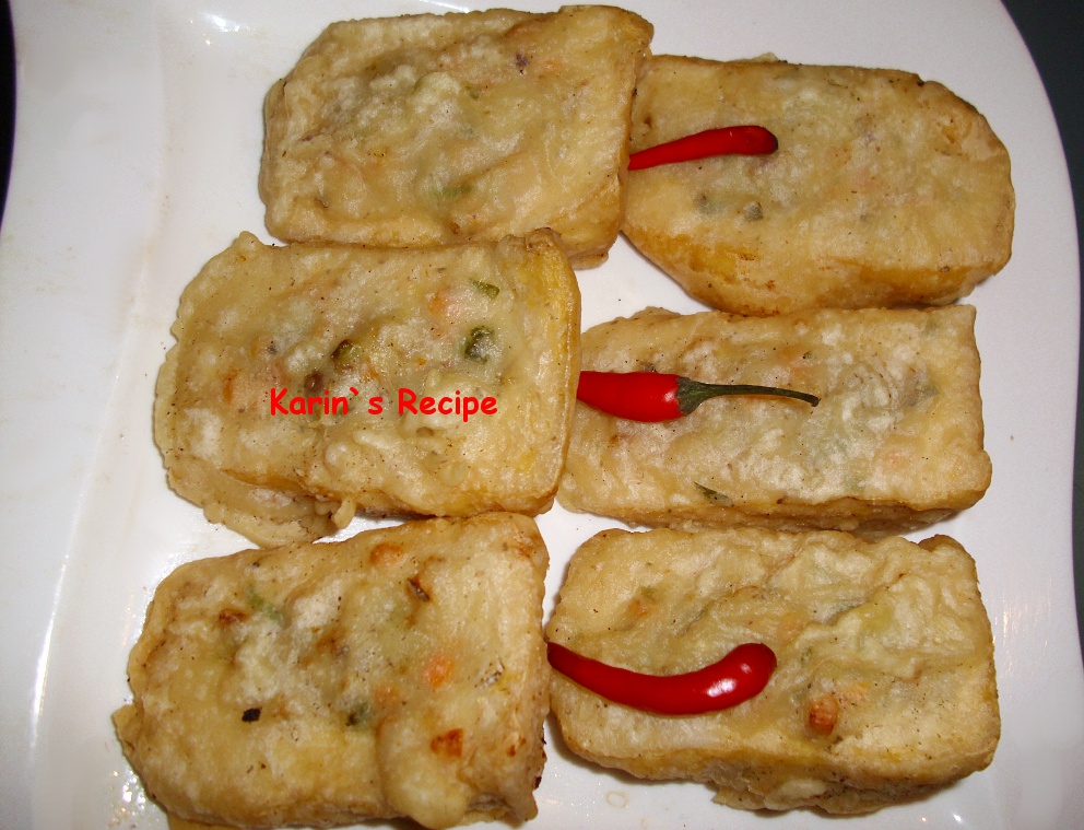 Karin's Recipe: Tahu Isi Sayuran Renyah (Crispy Vegetables Stuffed Tofu)