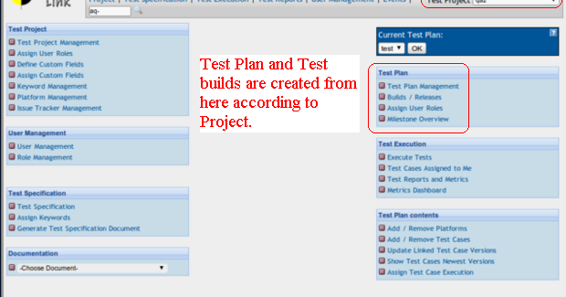 Create Test Plan and Test Build in Test Link