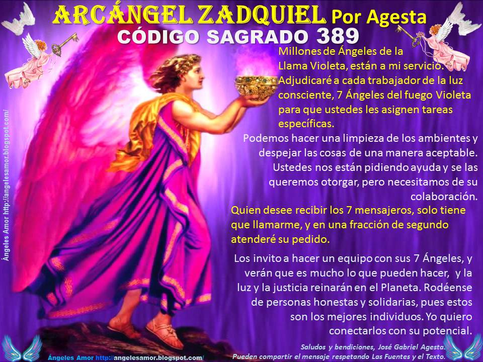 Ángeles Amor: MENSAJE DEL ARCÁNGEL ZADQUIEL, Canalizado por José ...