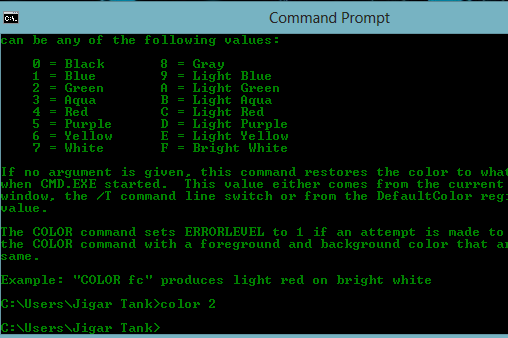 Use MS DOS in Different Colors.... ~ ArTipz