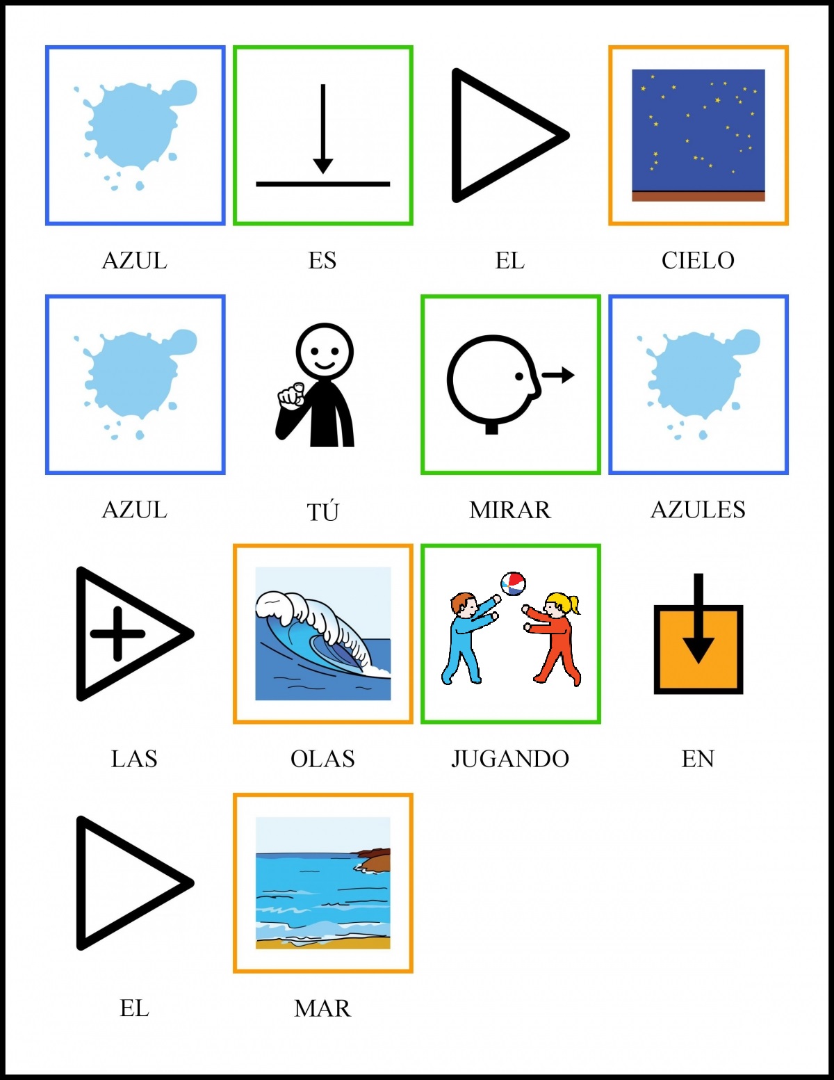El Blog de la seño Sara : Poesías de los colores con pictogramas