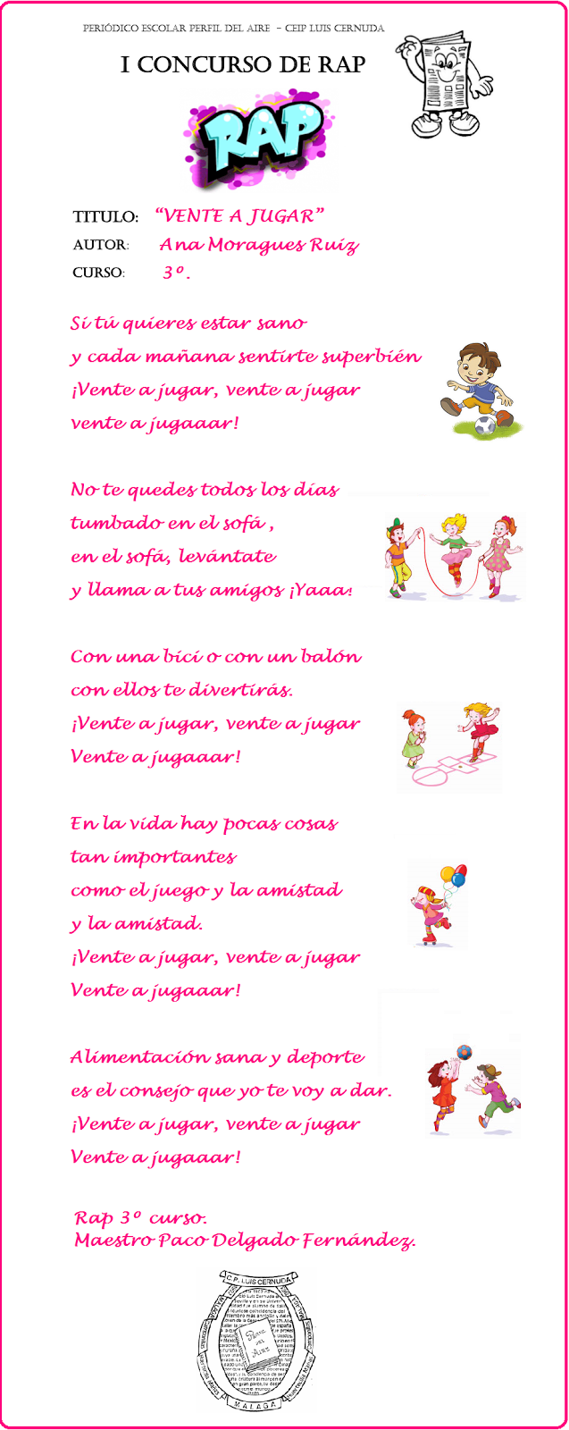 Periódico Escolar "Perfil del Aire" - CEIP Luis Cernuda: "RAPS ...