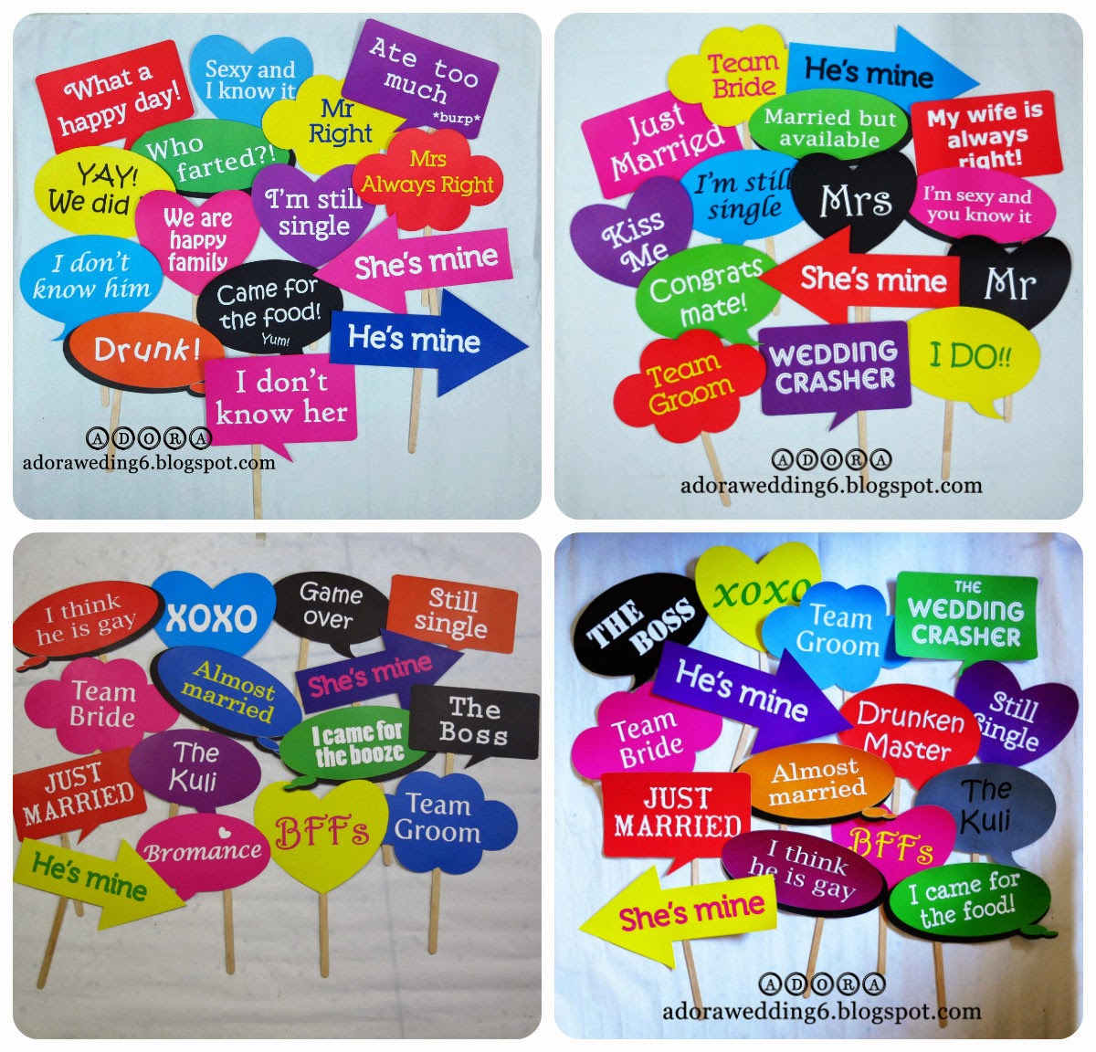 Adora Wedding Accessories: Photobooth Word Props