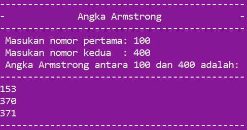 Contoh program C++ Perulangan dalam Perulangan (Mencari Nilai Armstrong ...