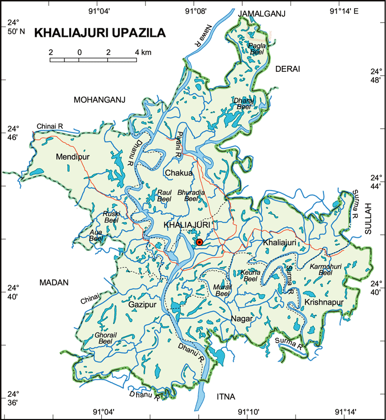 Mouza & Land Use Maps of Khaliajuri Upazila, Netrokona, Bangladesh ...