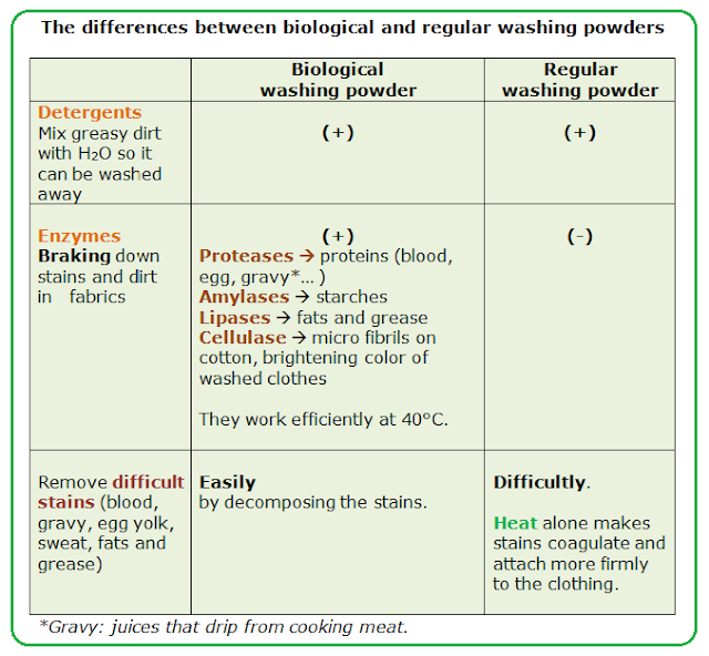#24 Use of enzyme in biological washing powders | Biology Notes for ...