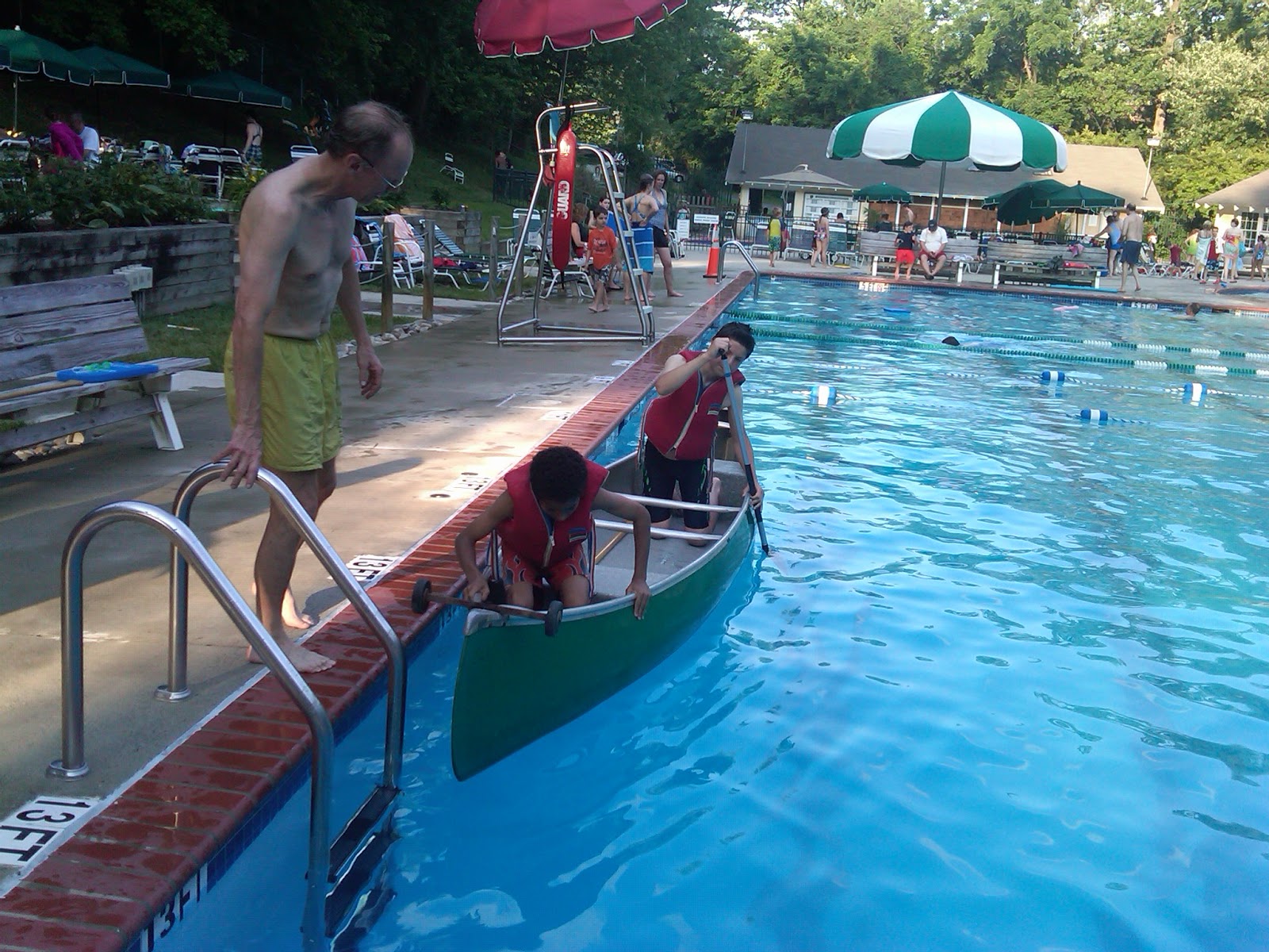 Boy Scout Troop 466 NCAC: Canoe Tipping at Glenwood Pool (2012)