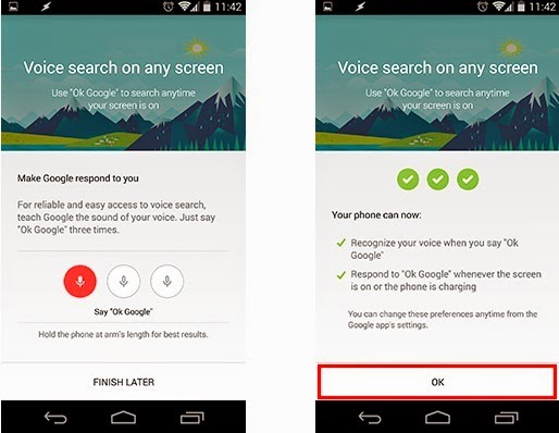 Enable 'Ok Google' command on any screen of your Android