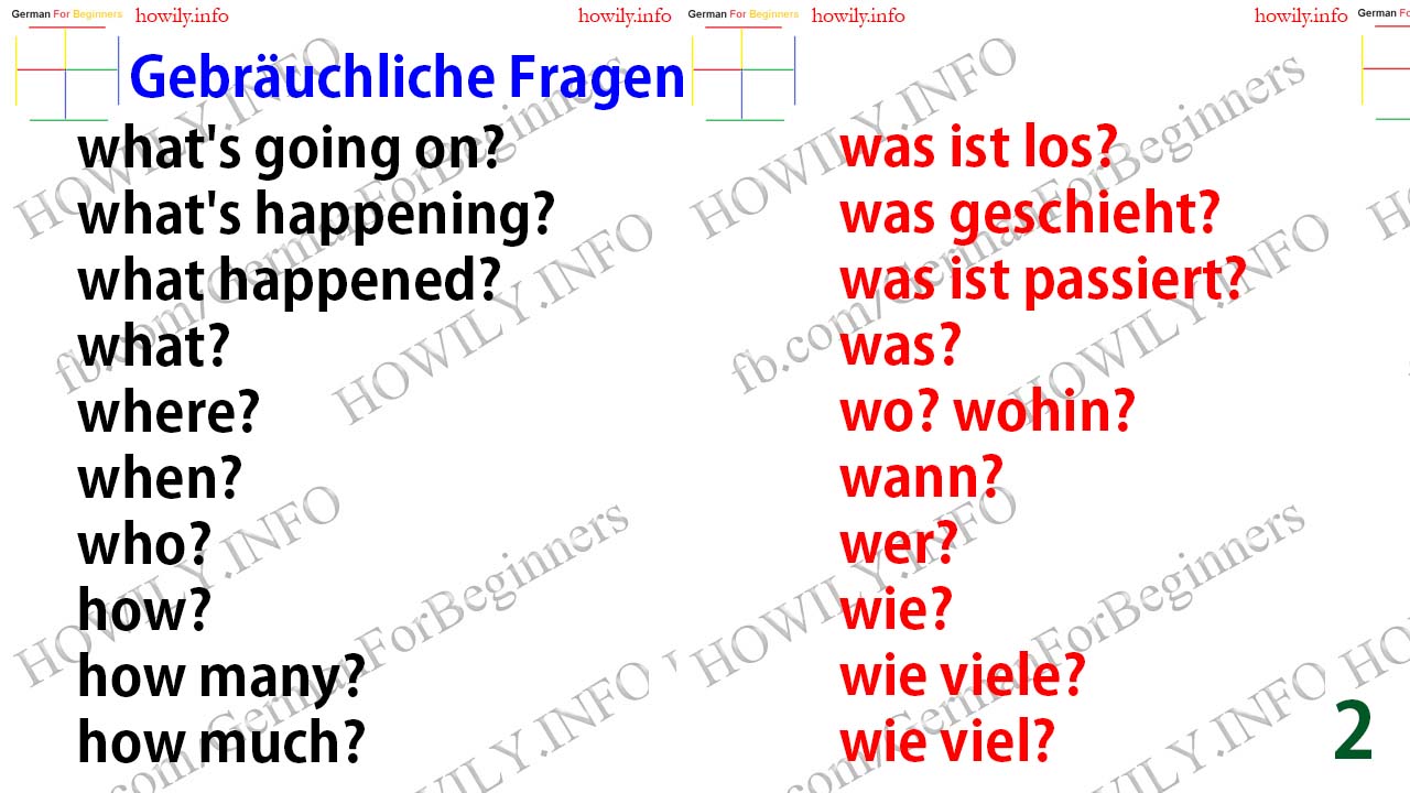 Gebräuchliche Fragen im Deutschen