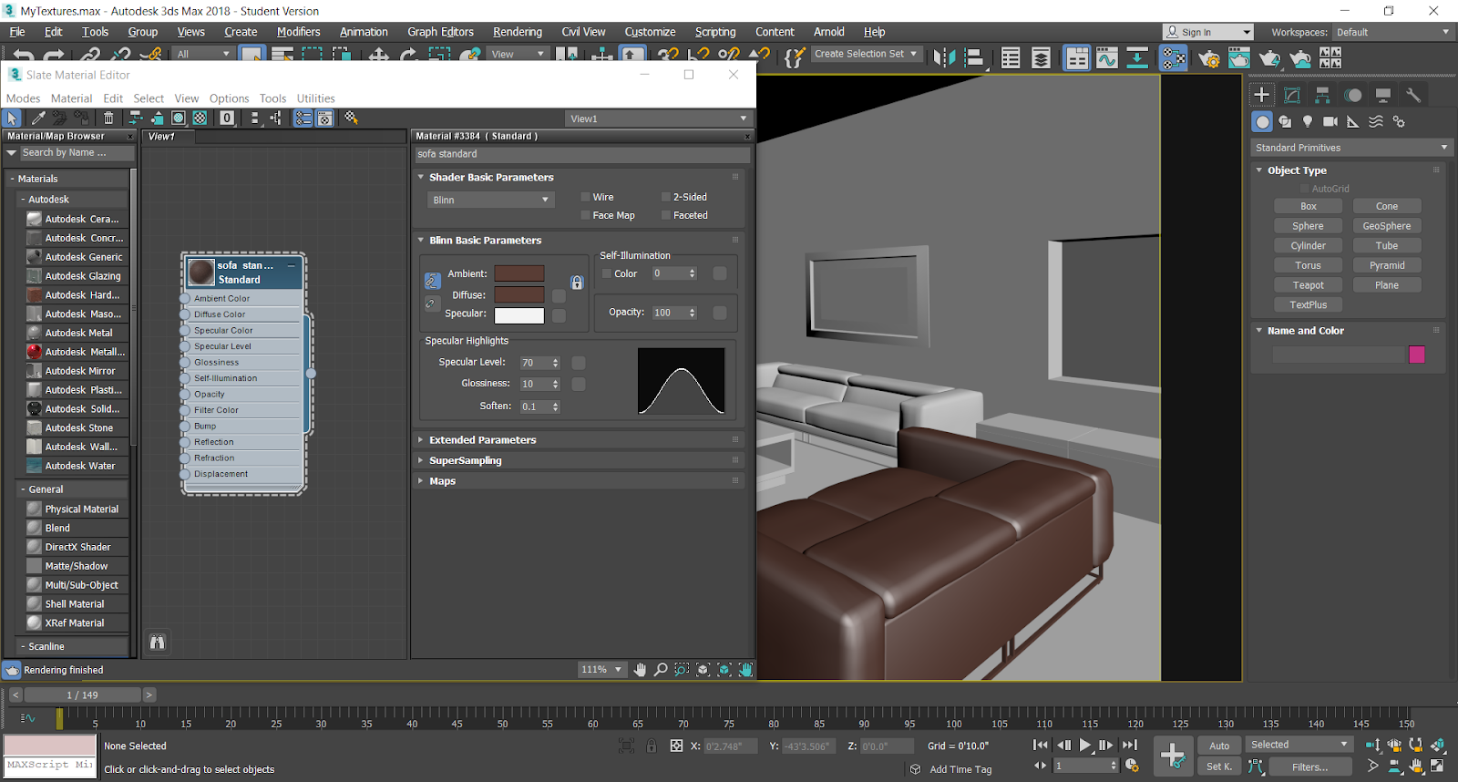 3DS Max - 14.4 Adjusting Standard Material Parameters