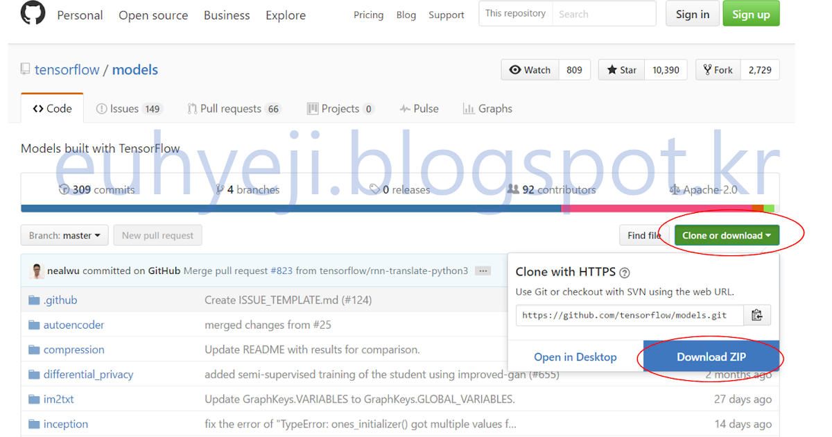 Tensorflow slim library installation and image set download on windows - 방구석지니와 개미퀀트