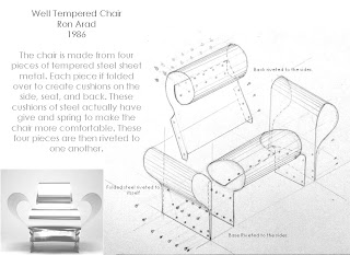 Furniture Design: Exploded Axon of the Well Tempered Chair- Ron Arad