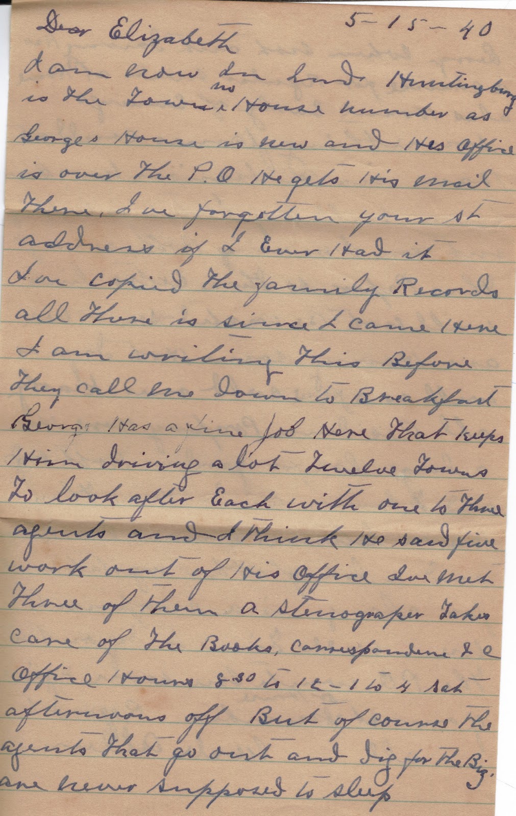 Frequent Traveler Ancestry: Letter to Elizabeth