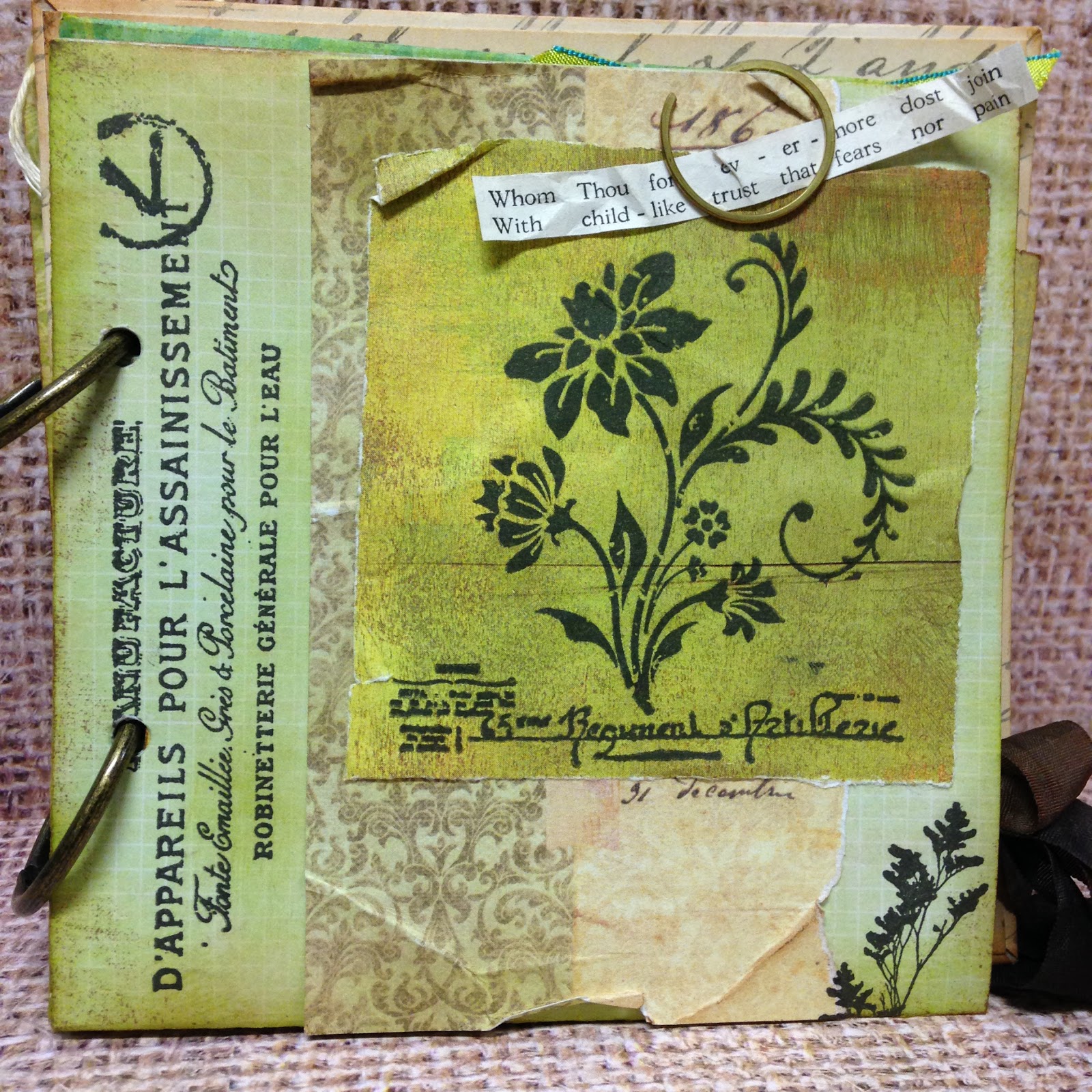 SewPaperPaint: Stamped Vintage Floral Mini Album