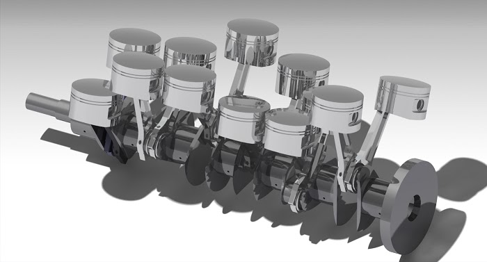 Crankshaft and piston arrangements