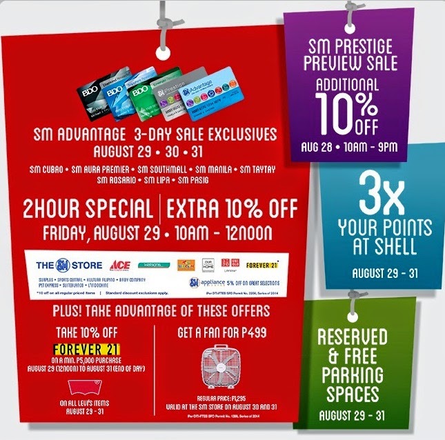Manila Shopper: SM Aura 3-day SALE: Aug 2014