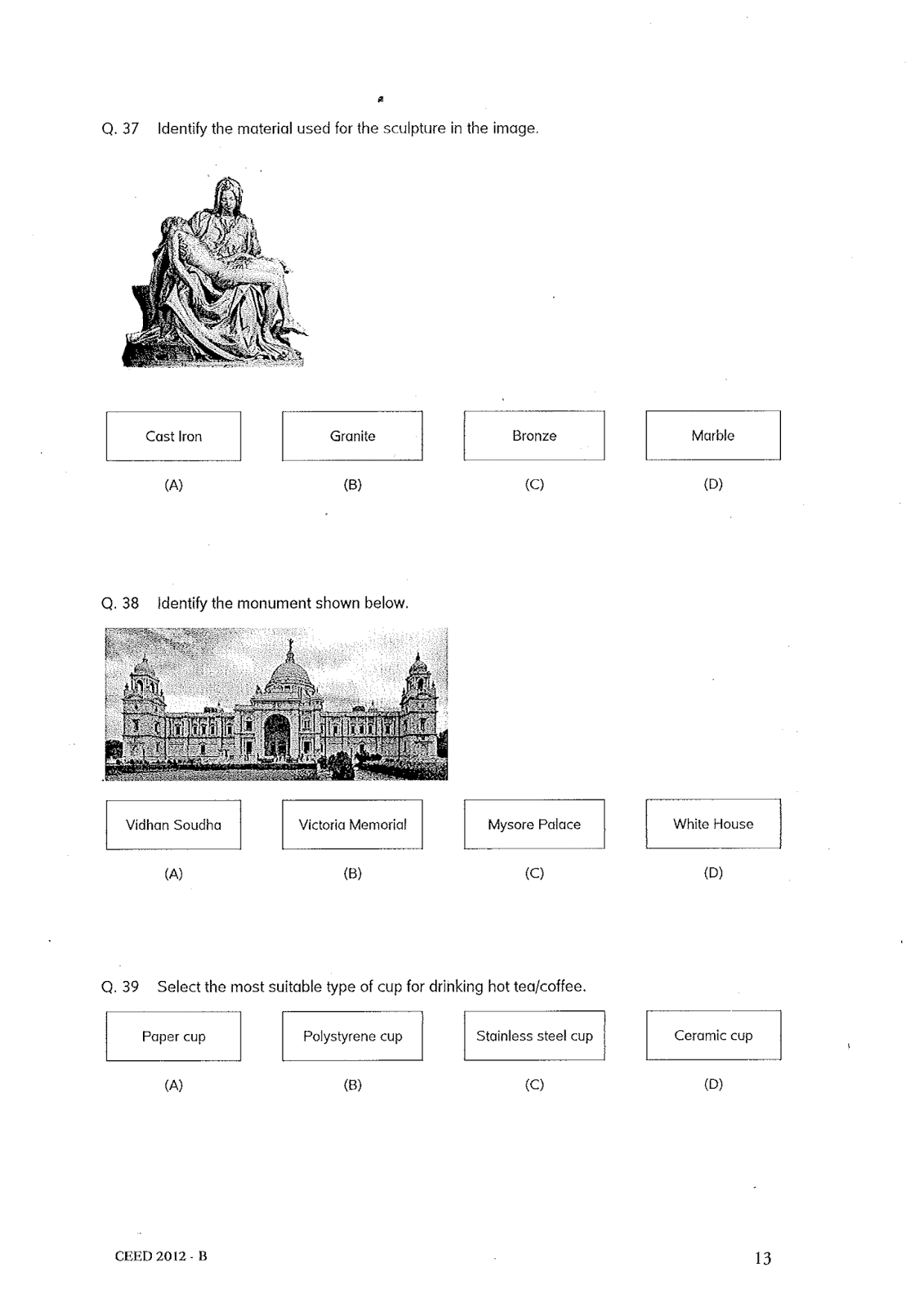 CEED 2012 Question Paper