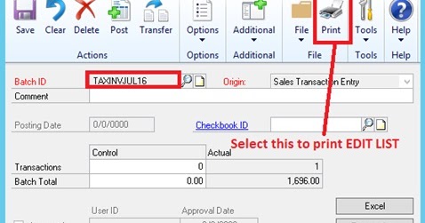 Error when Posting Sales Transaction Entry in Dynamics GP