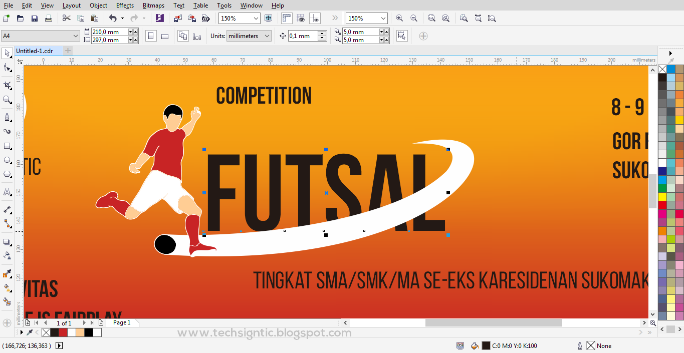 Tutorial Membuat Banner/Spanduk Futsal di CorelDraw - TechSigntic