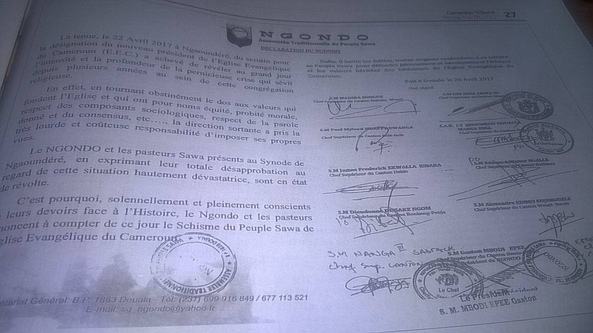 Sawa Chiefs express bitterness towards the EEC for electing a synod ...