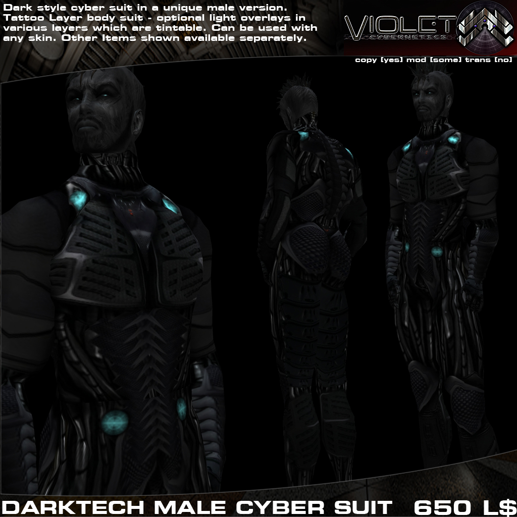 Violet Studios: Cyber Studio - Darktech Male Cyber Suit Release