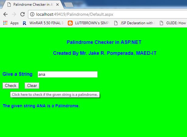 Free Programming Source Codes And Computer Programming Tutorials Palindrome Checker In Aspnet