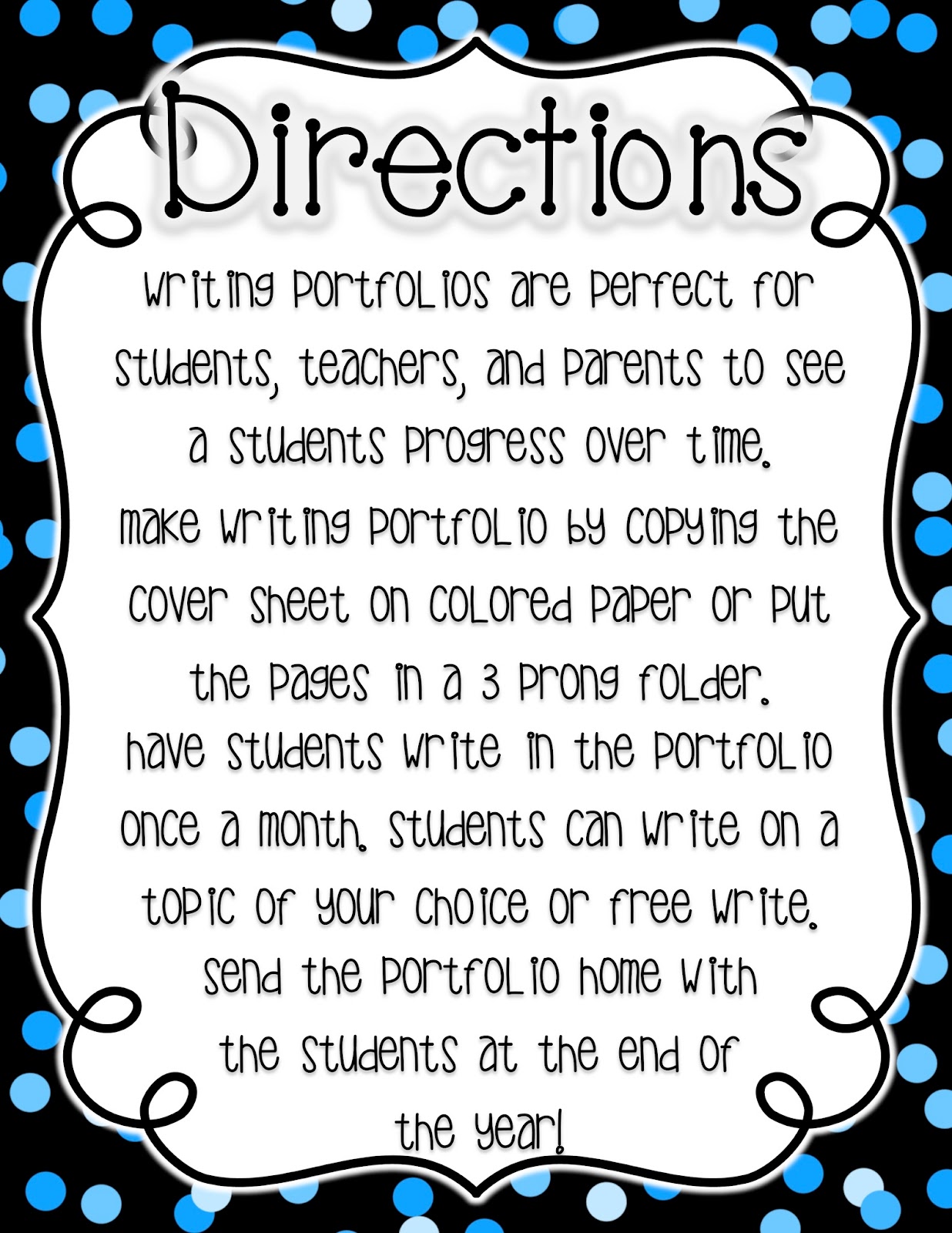 Buzz Into Kinder: Writing Portfolios