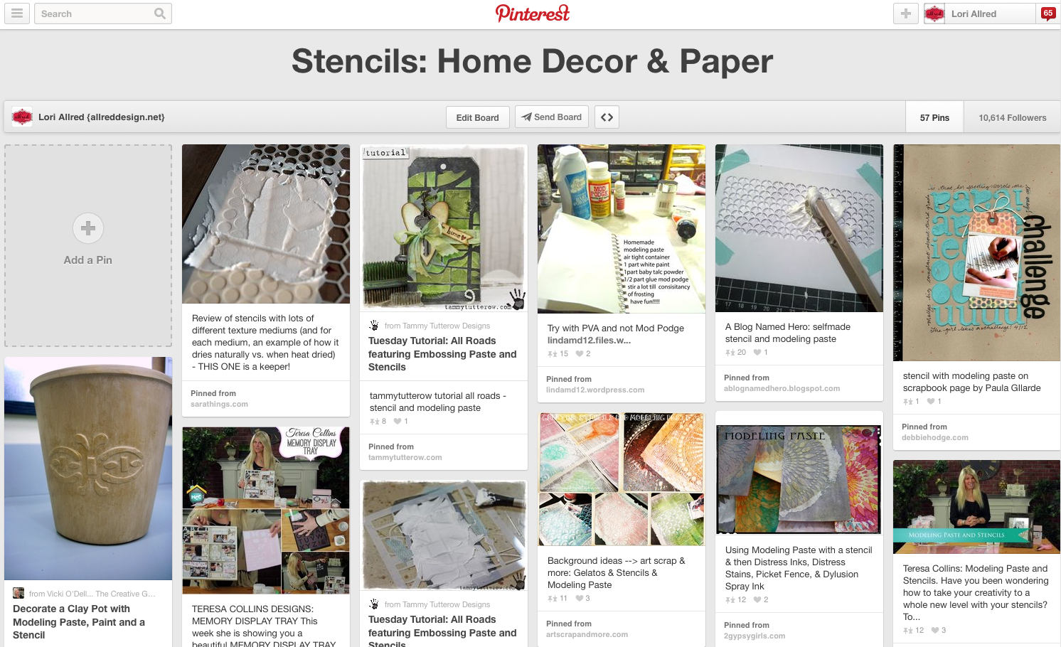 Allred Design Blog: Inspired by Pinterest: Stencils & Modeling Paste