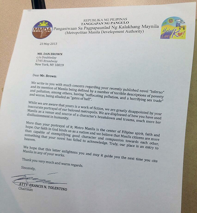 News Philippines | Philippines News Update: Dan Brown Reply to MMDA ...